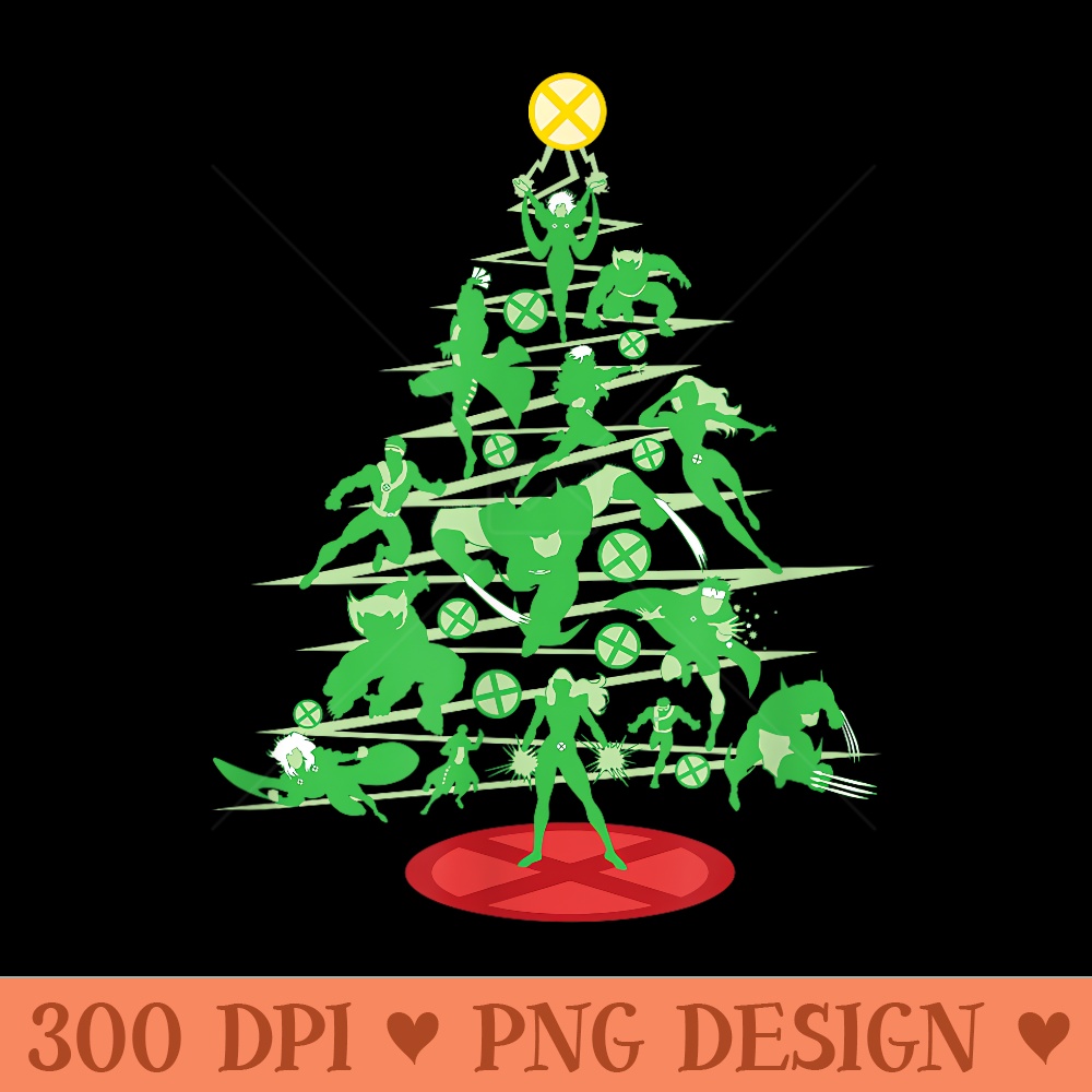 Marvel XMen Mutant Christmas Tree - Printable PNG Graphics | Inspire Uplift