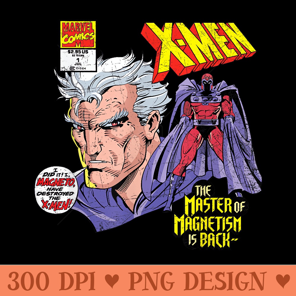 Marvel XMen Magneto Master of Magnetism Comic T - PNG Clipar | Inspire ...