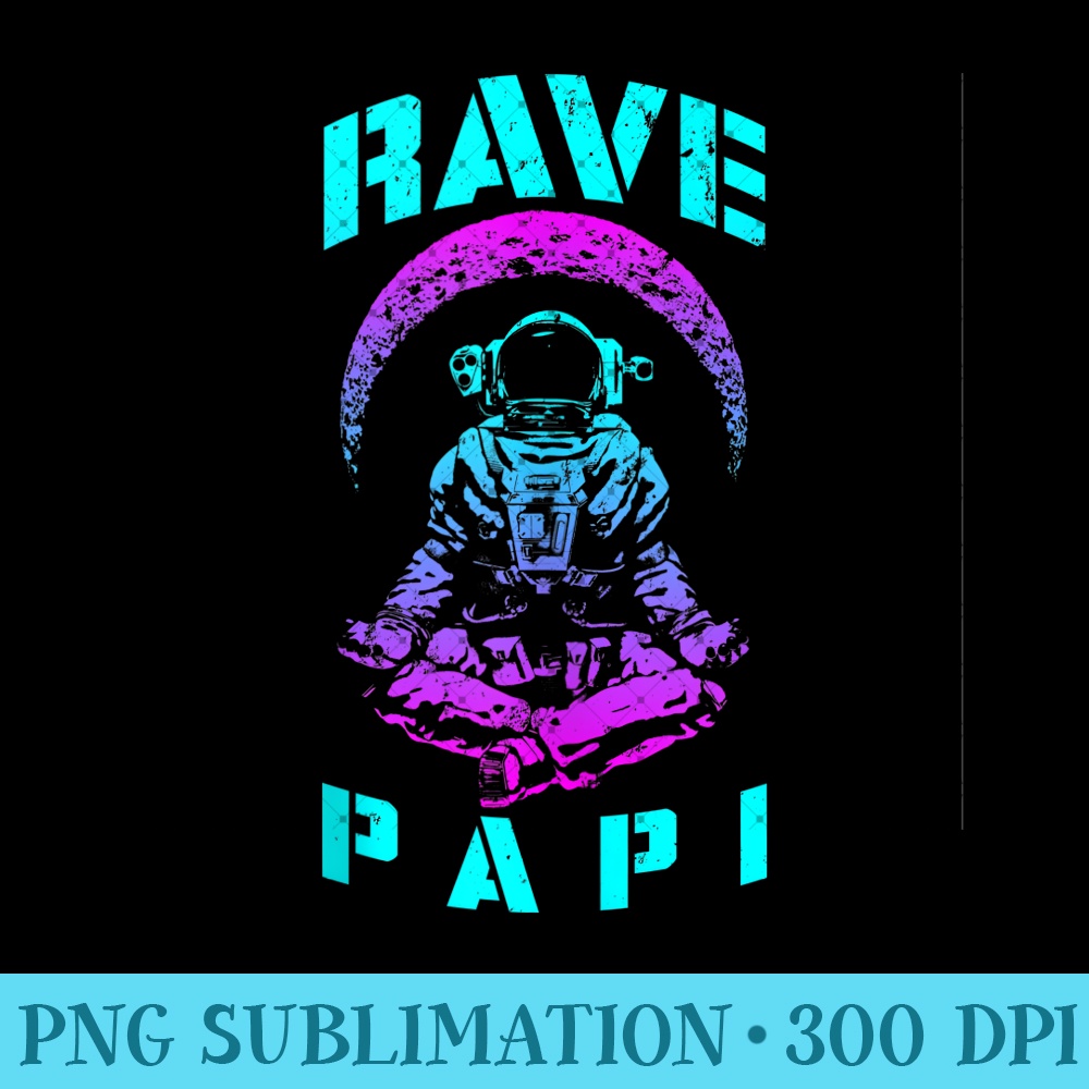 Rave Papi EDM Music Festival Trippy Astronaut Crescent Moon | Inspire ...