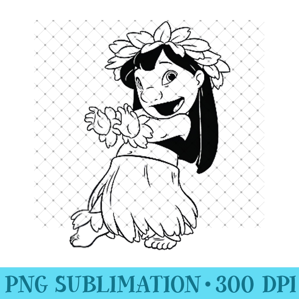 Disney Lilo & Stitch Pocket Lilo Hula Outline - Ready To Pri | Inspire ...