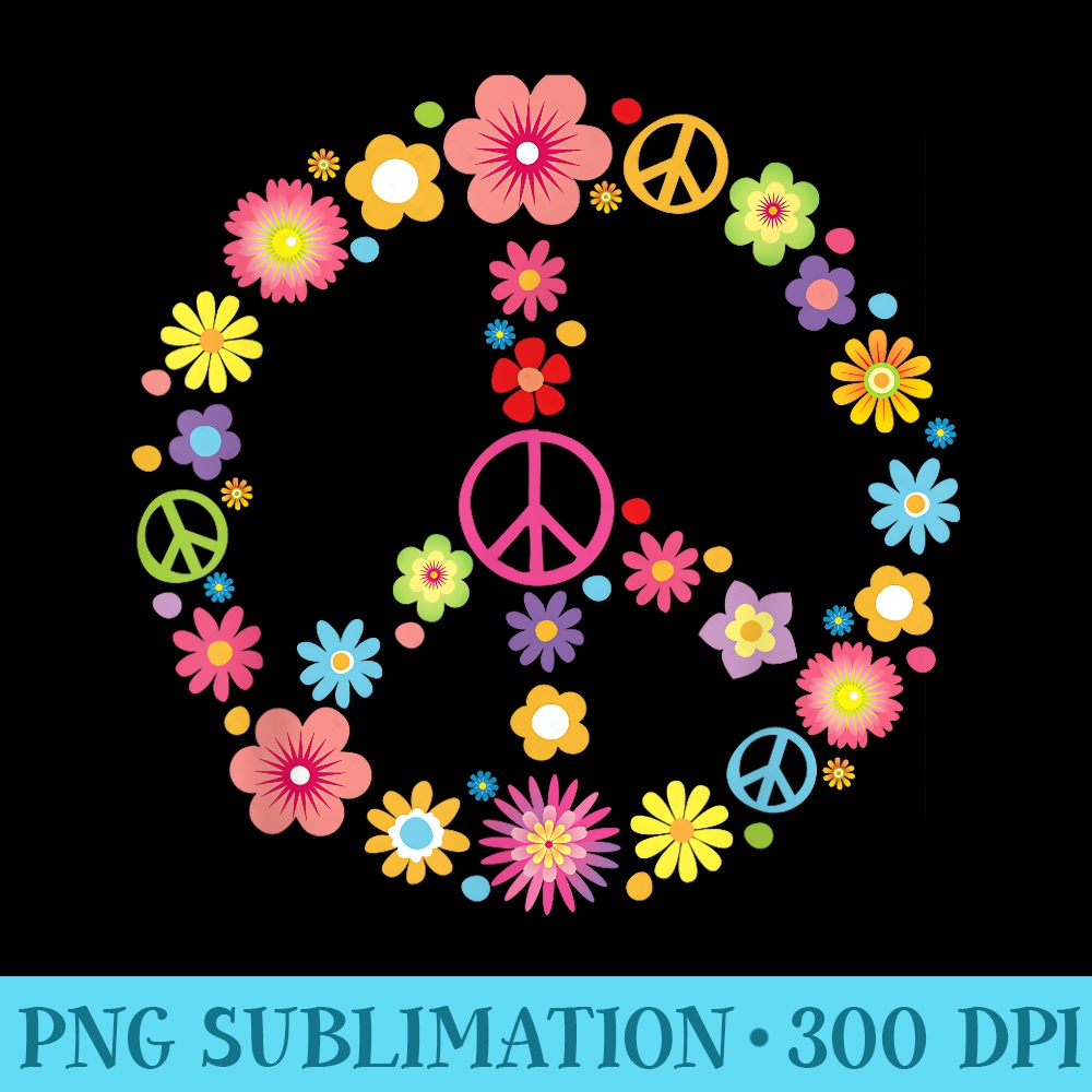 Hippie Peace Sign Flower Power Peace Sign World Peace - Excl | Inspire ...