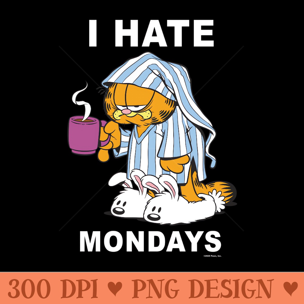 Garfield I Hate Mondays Coffee Garfield - PNG Design Files | Inspire Uplift