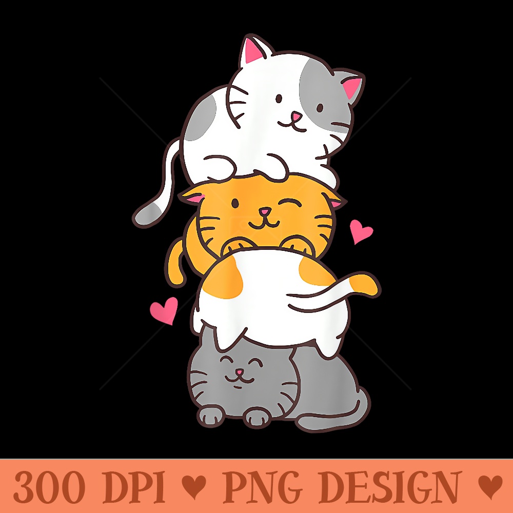 Cat Cute Kitty Pile Cats Anime Kawaii Neko Girls - PNG Downl | Inspire ...