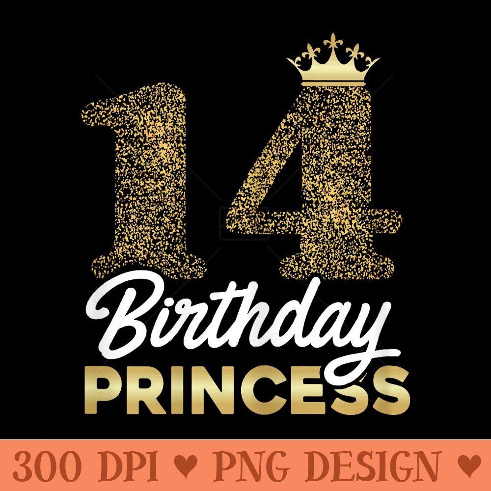 14th Birthday Girl Princess Cute Retro Crown 14 years old - | Inspire ...
