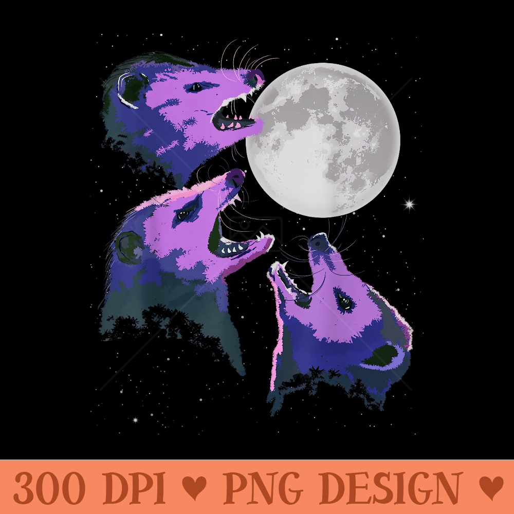 Three Possum Moon , 3 Opossum Mystical Moon Cursed Meme - Hi | Inspire ...