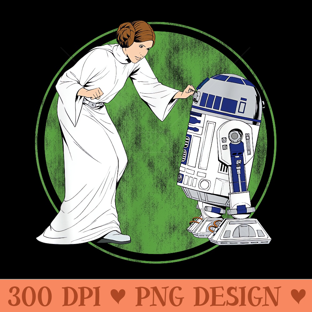 Star Wars Princess Leia and R2D2 - PNG Templates | Inspire Uplift