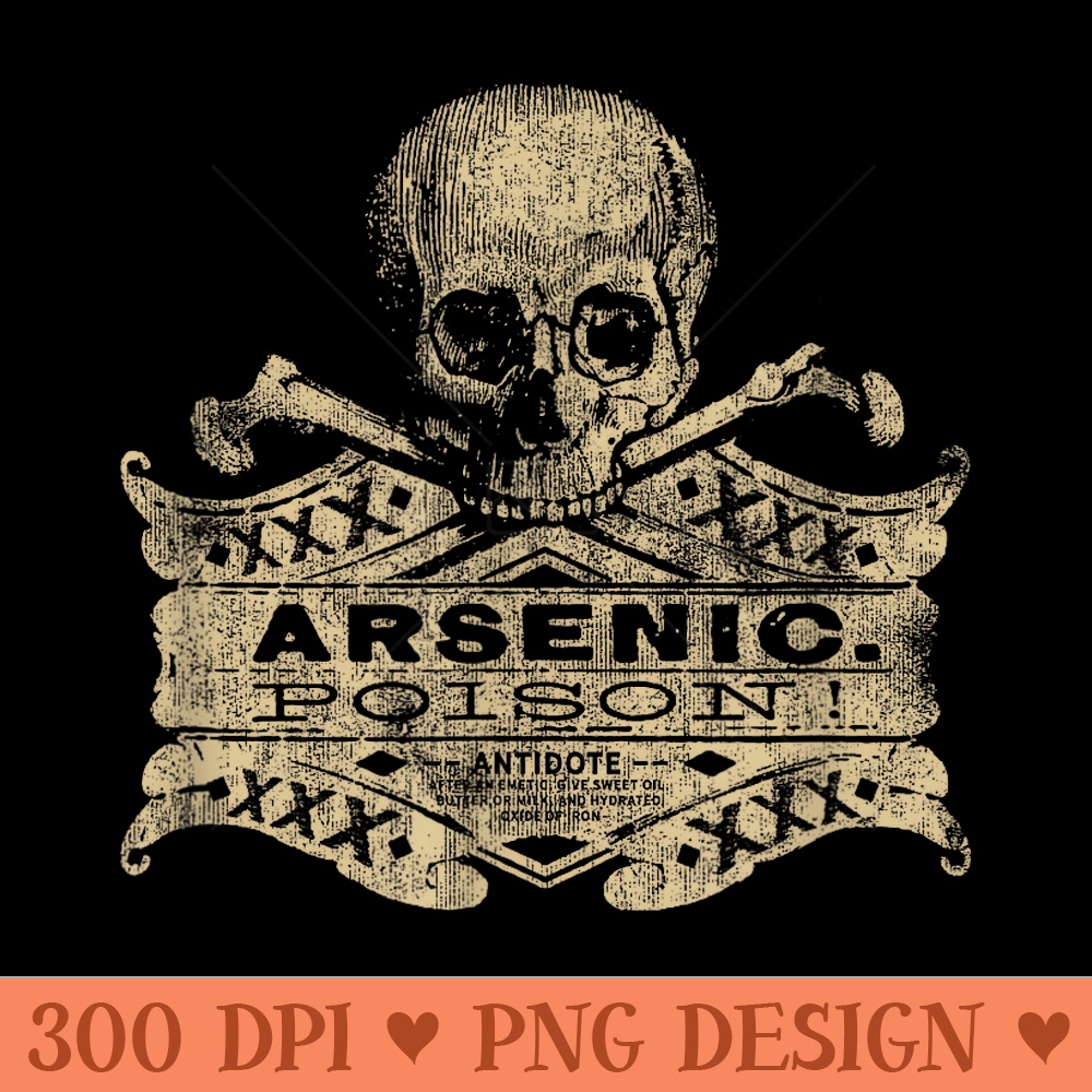 Vintage Arsenic Skull Poison Label Halloween - Printable PNG | Inspire ...