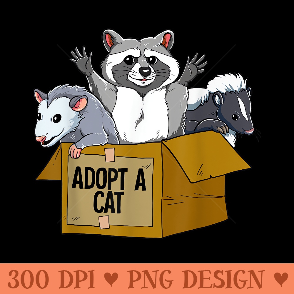Adopt A Cat Opossum Raccoon Rat - PNG Graphics | Inspire Uplift