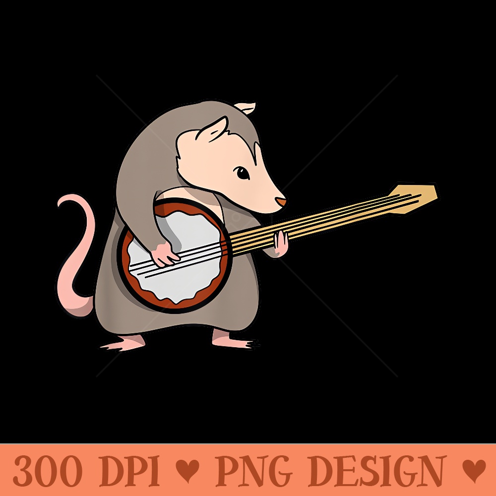 Cute Opossum Playing The Banjo I Possum I Opossum - Free PNG | Inspire ...