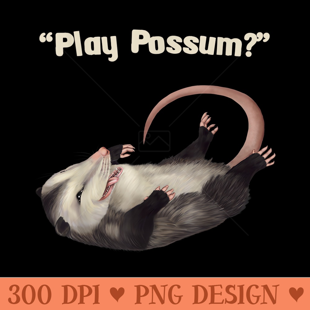 Play Possum Funny Opossum - Transparent PNG Clipart | Inspire Uplift