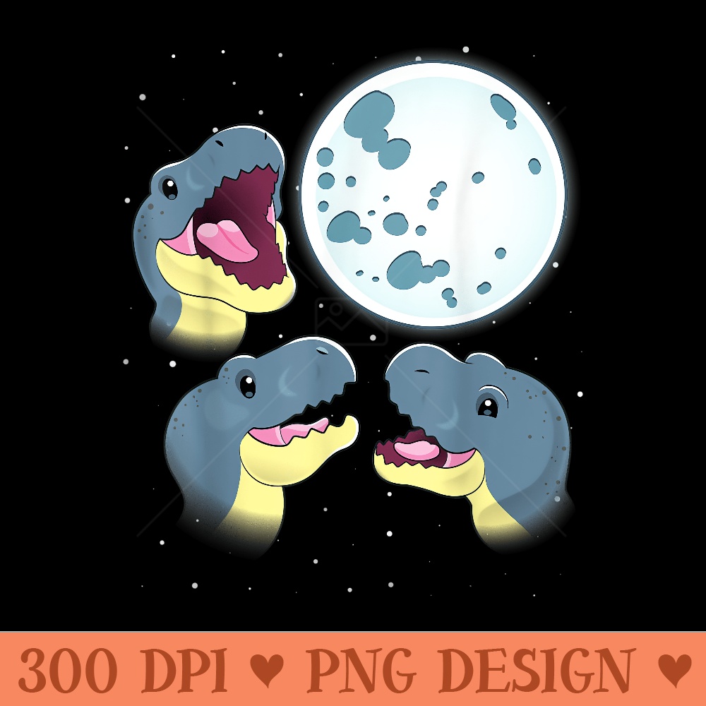 Three Dinosaur Moon 3 TRex Dinosaurs Howling At The Moon - H | Inspire ...