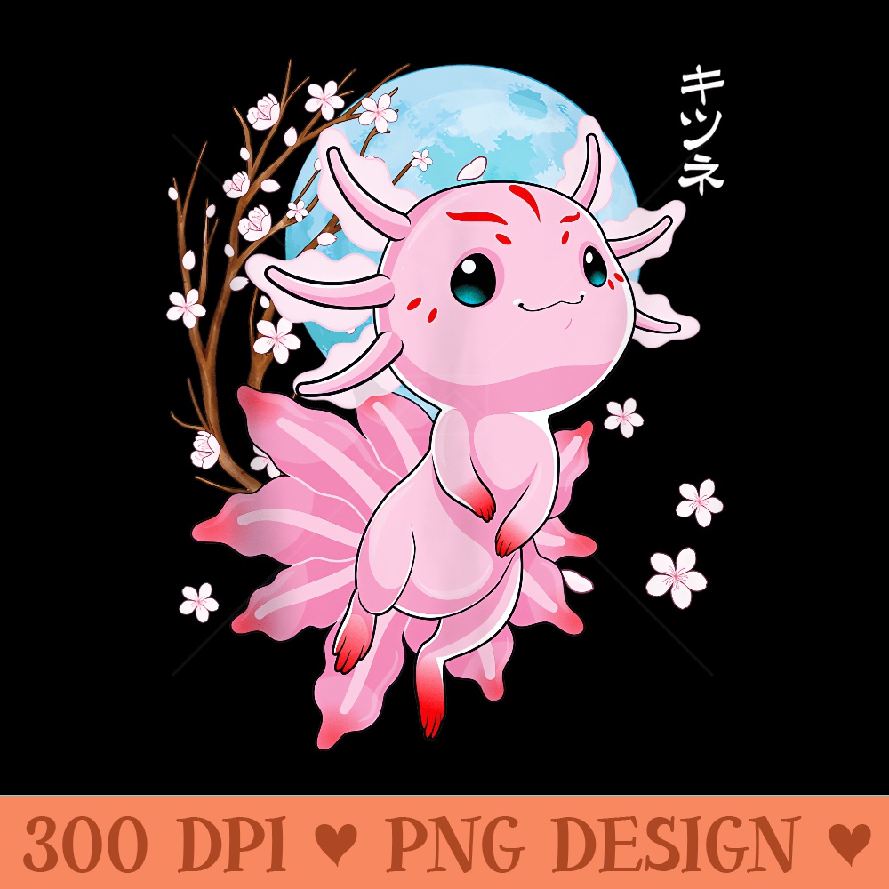 Kitsune Axolotl Japanese Nine Tailed Magical Salamander - Mu | Inspire ...