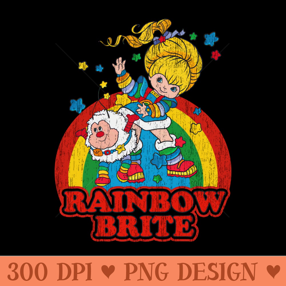 Rainbow Brite Vintage Colorful Design - Ready To Print PNG D | Inspire ...