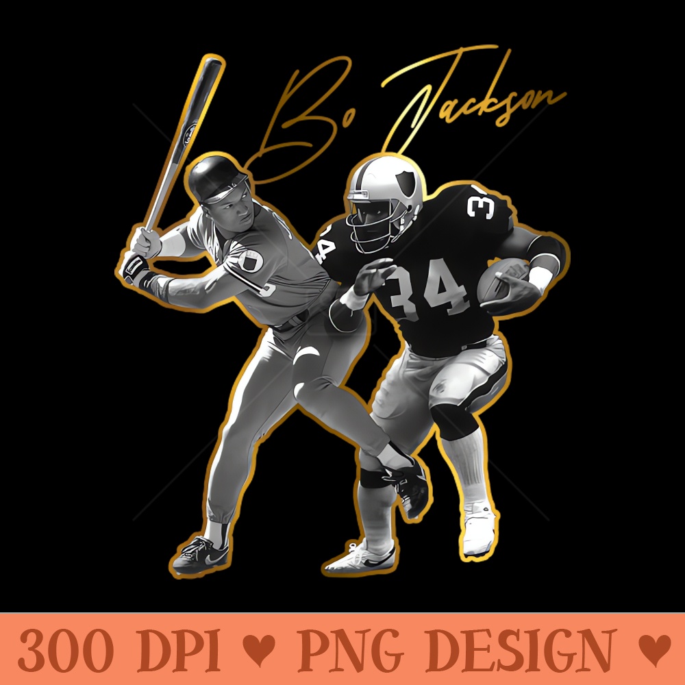 Bo Jackson Gold Tribute - High Resolution PNG Designs | Inspire Uplift