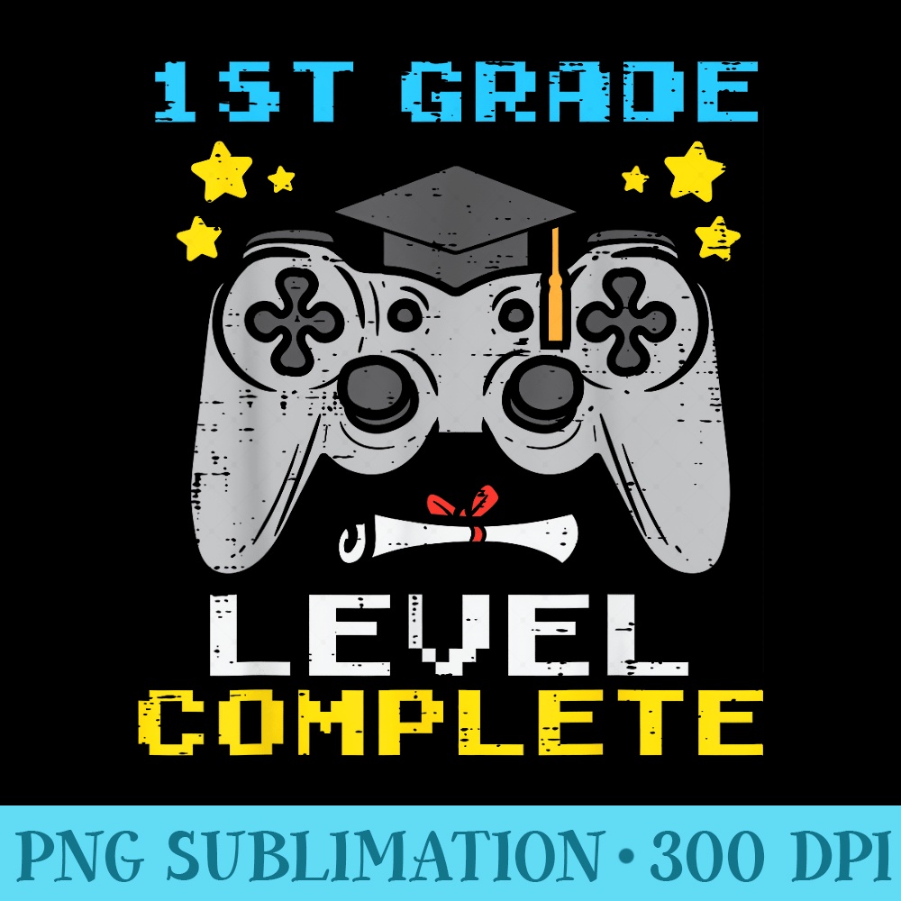 1st Grade Level Complete Gamer Last Day Of School - PNG Clip | Inspire ...