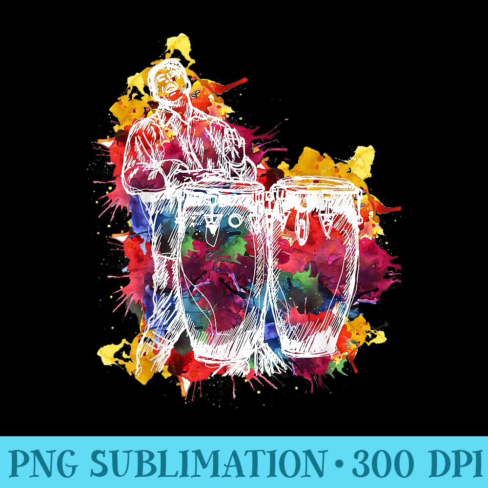 Conga Player Musician Instrument Art - PNG Download | Inspire Uplift
