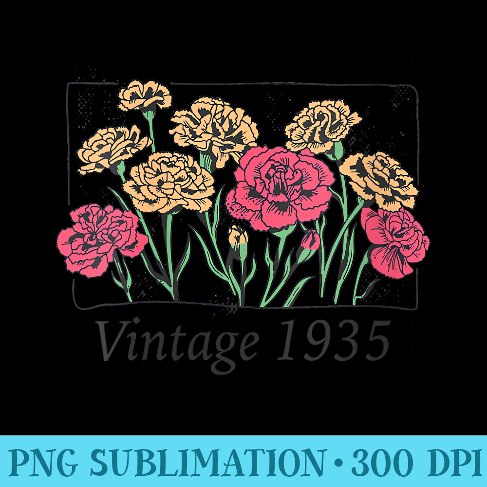 Vintage 1935 Carnation Flower Floral Women 88th Birthday - U | Inspire ...