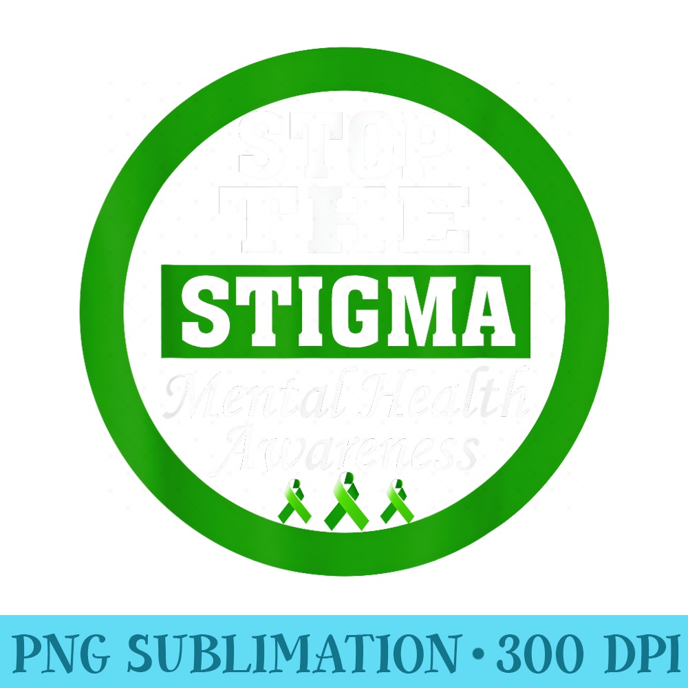 Mental health awareness Stop the stigma T Green ribbon - Shi | Inspire ...