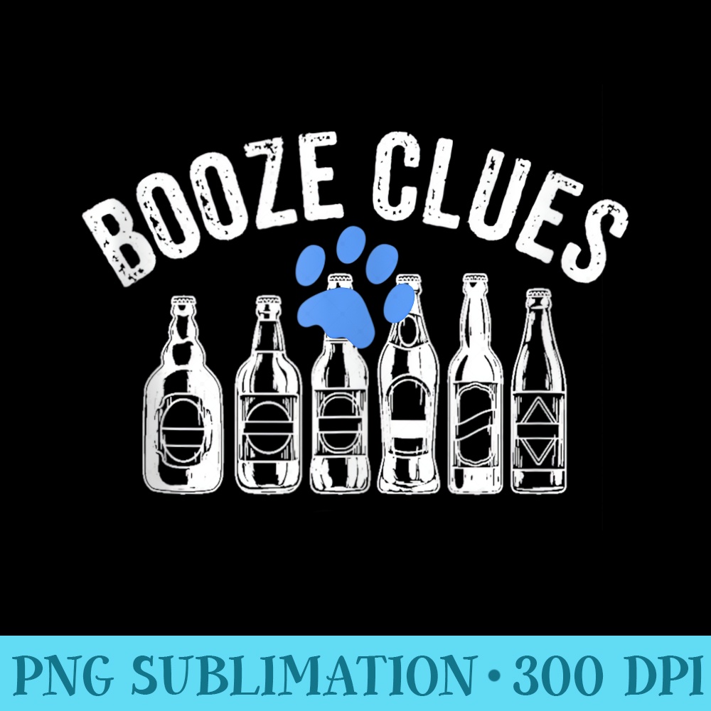 Booze Clues Funny Drinking Vintage Adult Humor - Free PNG Do | Inspire ...