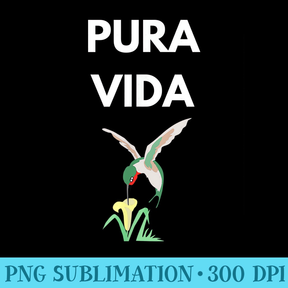 Pura Vida Costa Rica Pure Life Hummingbird - Shirt Design PN | Inspire ...