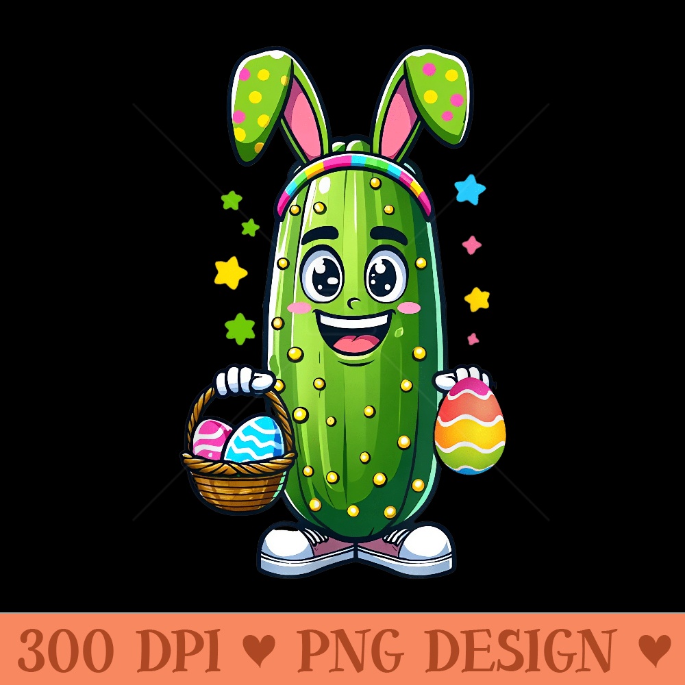 Easter Bunny Pickle With Eggs Ears Basket Funny - Exclusive | Inspire ...
