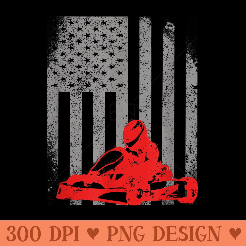 Vintage American Go Kart Racing T with USA Flag - PNG clipar | Inspire ...