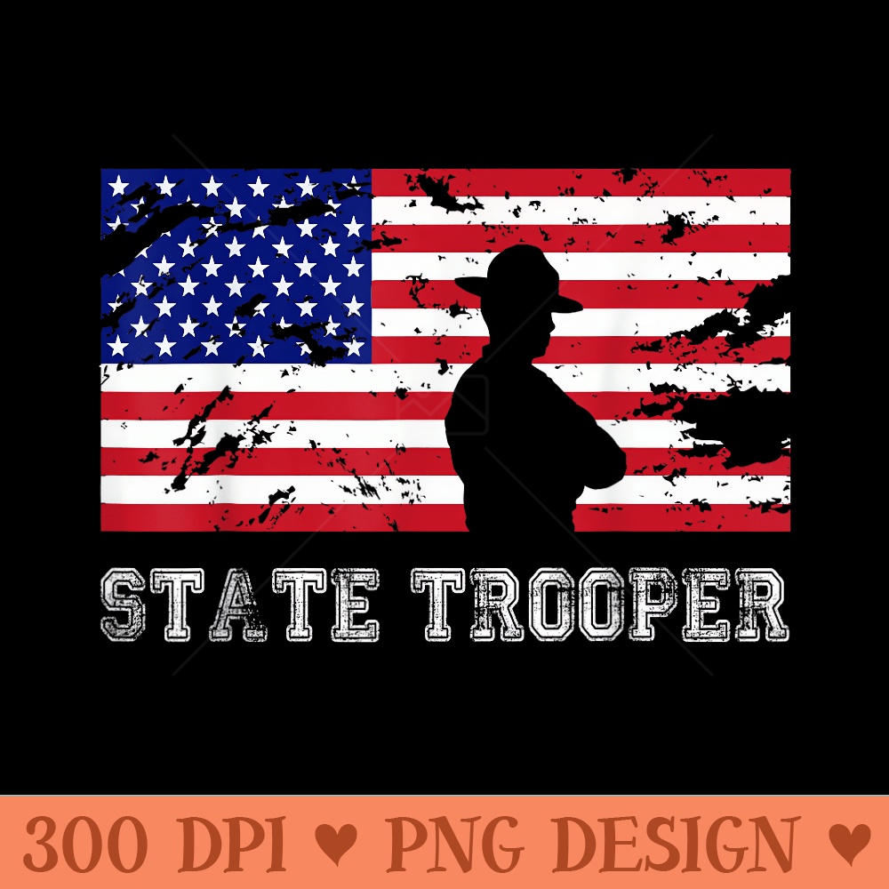 State Trooper USA Flag T - High Resolution PNG Designs | Inspire Uplift