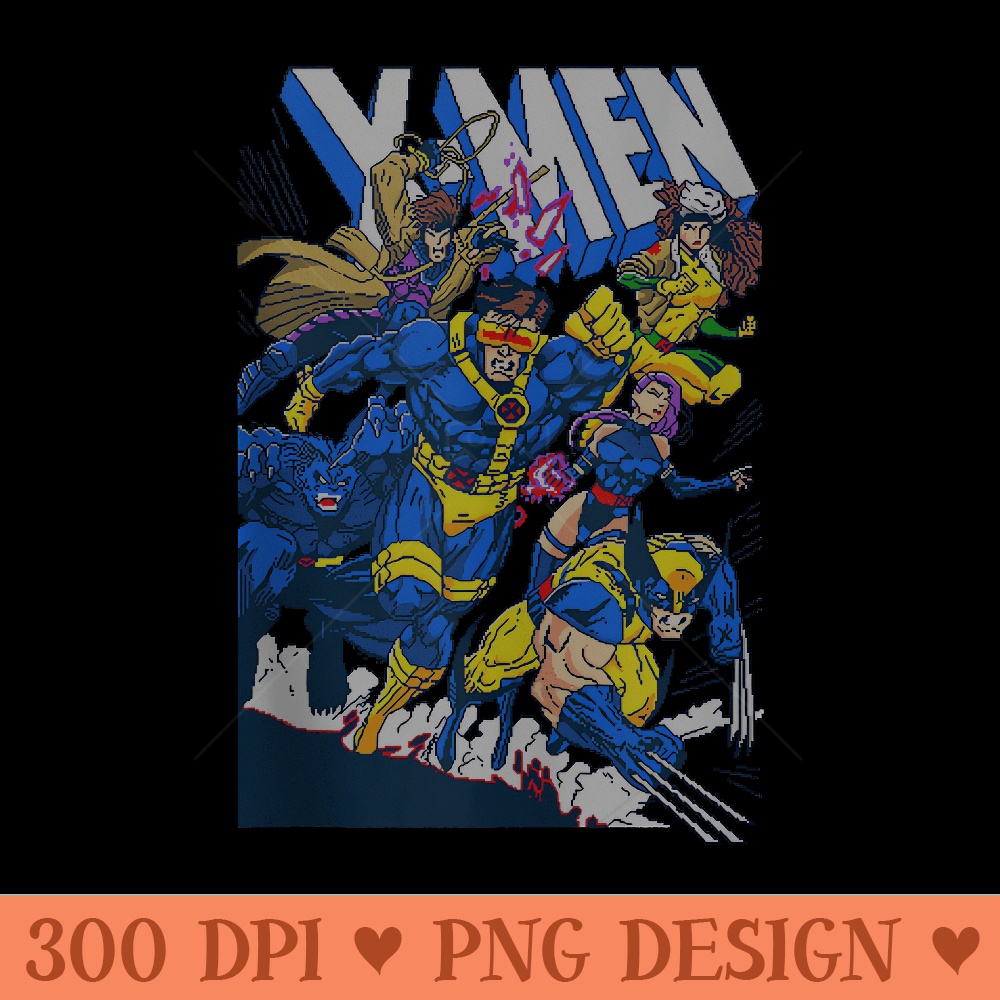 Marvel Comics Retro Classic XMen Pixel Comic Cover - PNG des | Inspire ...
