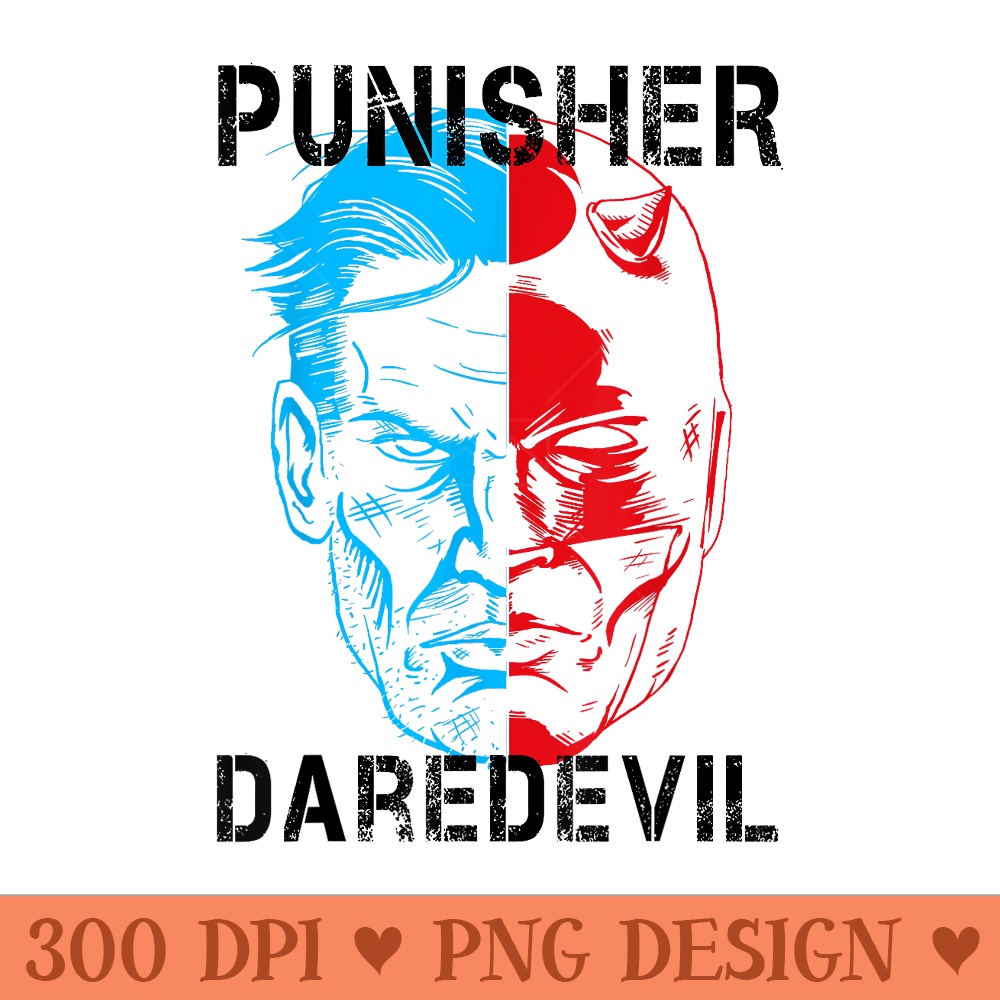 Marvel The Punisher Daredevil Face To Face Graphic T - Desig | Inspire ...