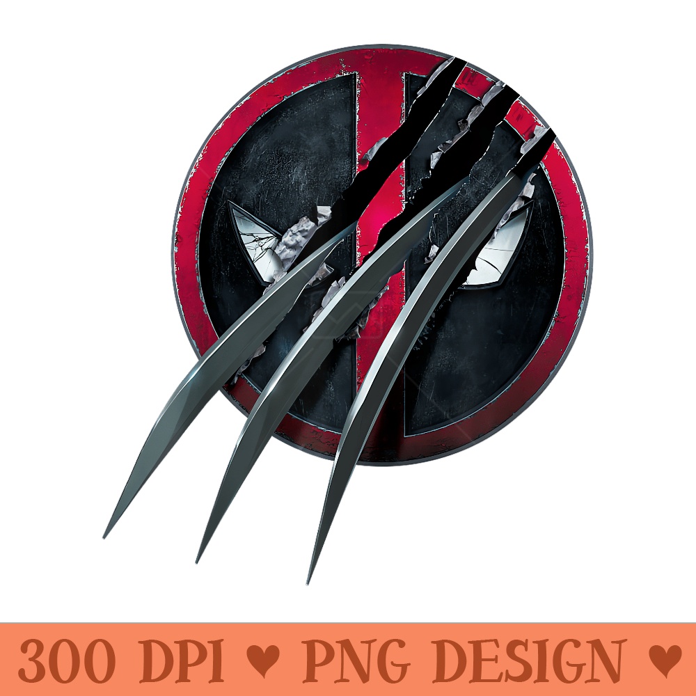 Marvel Studios Deadpool Wolverine Slashed Icon with Claws - | Inspire ...