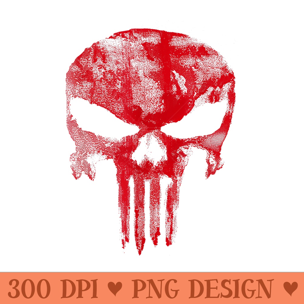 Marvel Punisher Distressed Red Skull Chest Logo V2 - Digital | Inspire ...