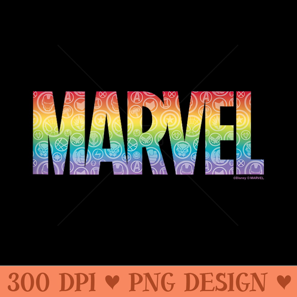 Marvel Pride Rainbow Logo Fill - Mug Sublimation PNG | Inspire Uplift