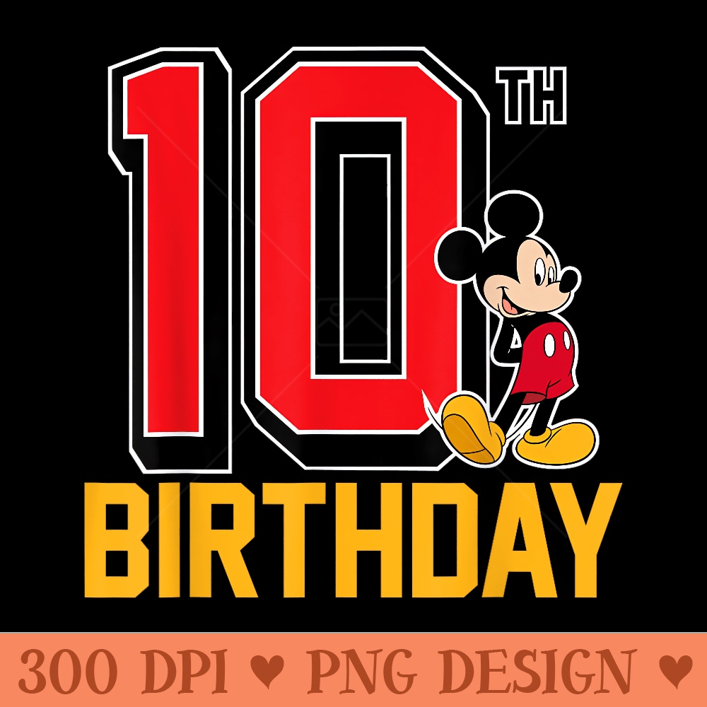Disney Mickey Mouse 10th Birthday - Vector PNG Clipart | Inspire Uplift