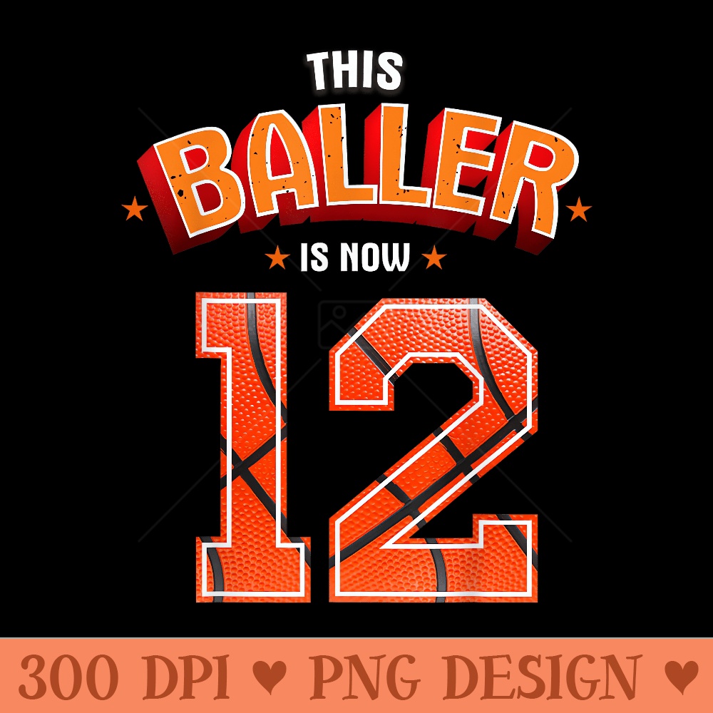 Basketball 12th Birthday This Baller Is Now - PNG Design Fil | Inspire ...