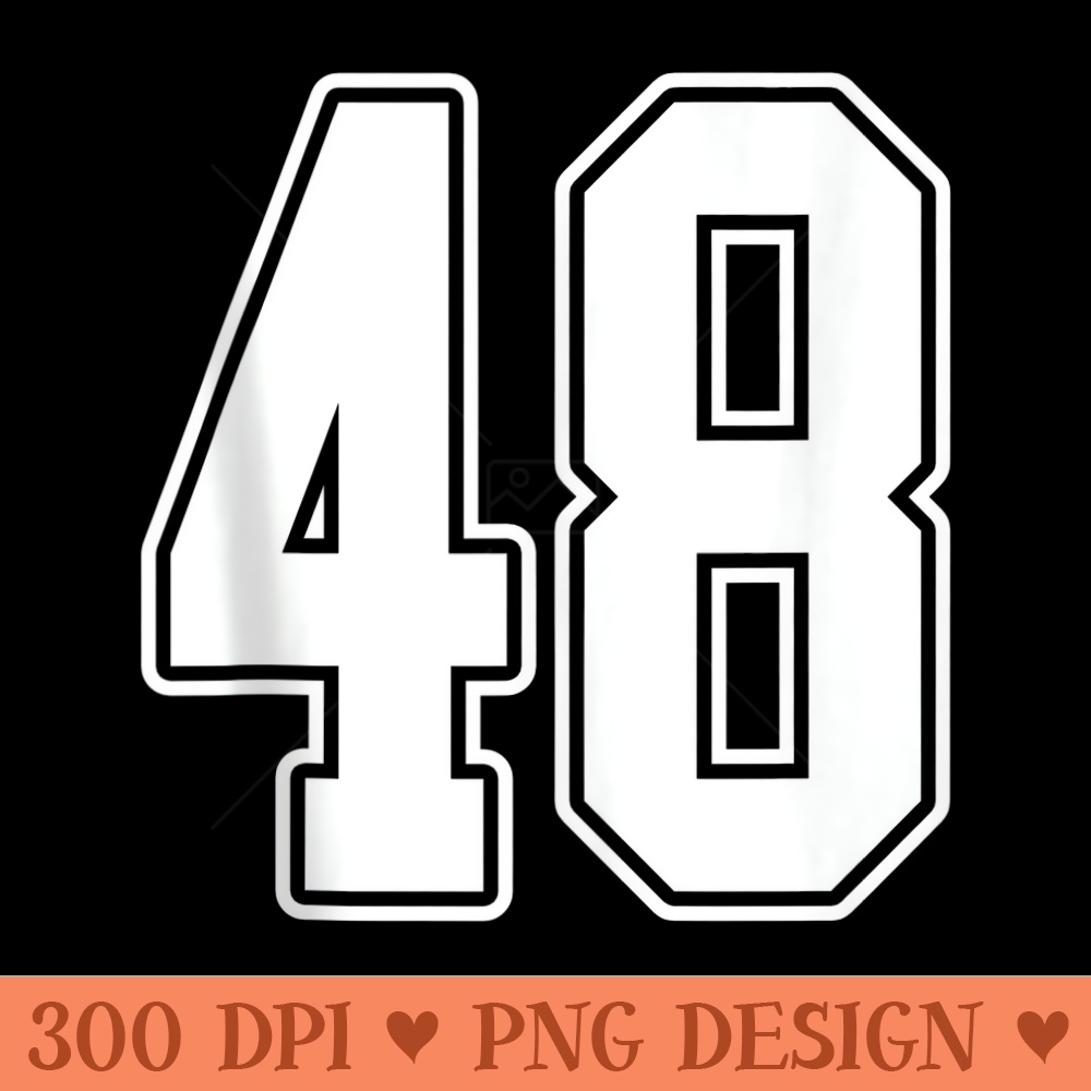 48 White Outline Number 48 Sports Fan Jersey Style - Exclusi | Inspire ...
