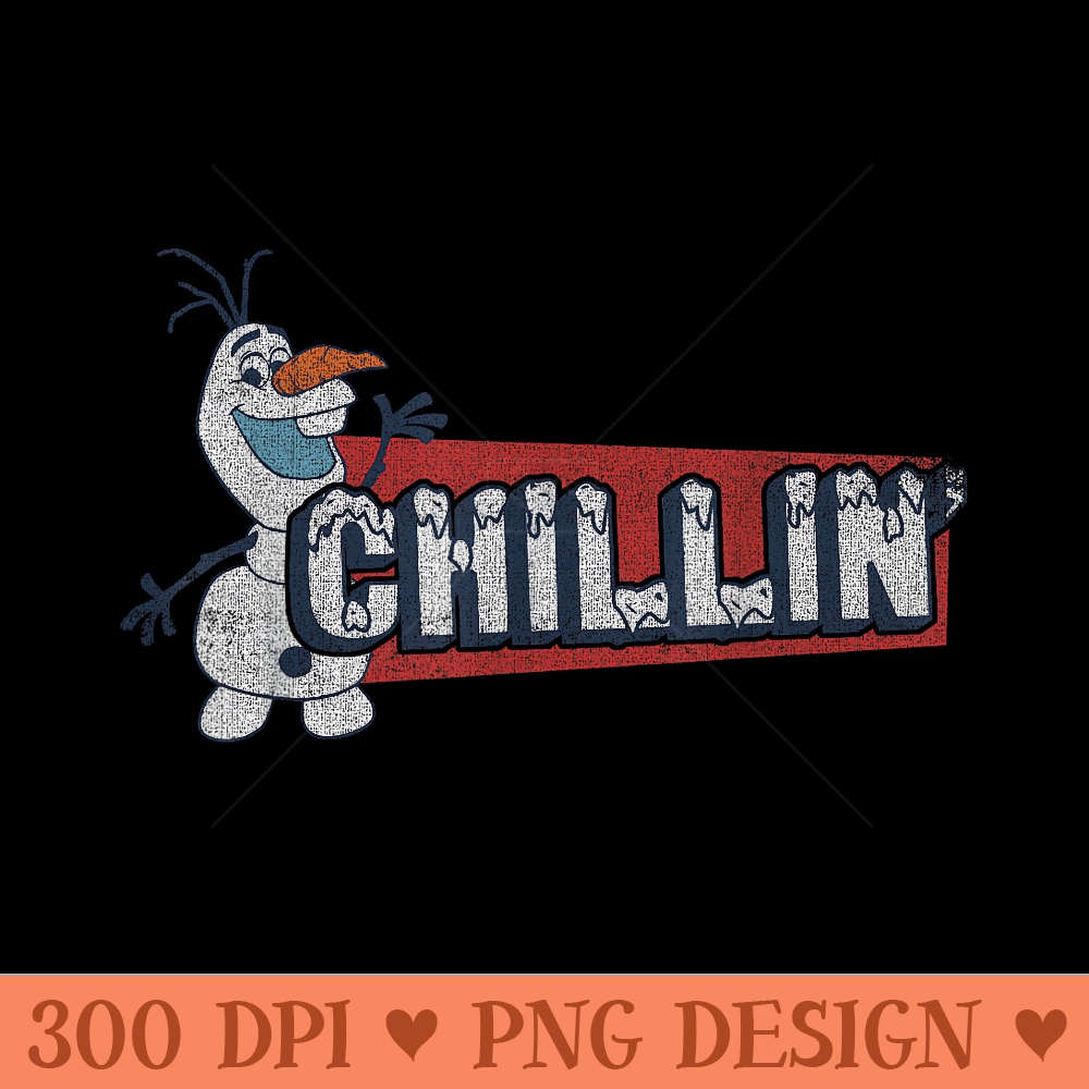 Disney Frozen Olaf Chillin Red Block Text - Design PNG templ | Inspire ...