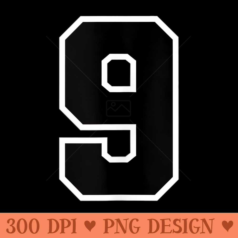 Number 9 Varsity Number - PNG clipart download - Inspire Uplift