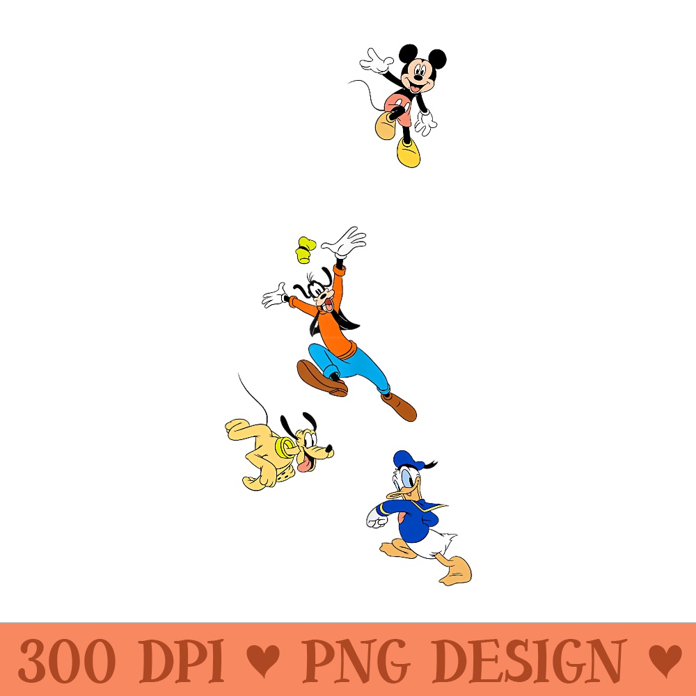 Disney Mickey And Friends Goofy Donald Falling Cartoon Icons | Inspire ...