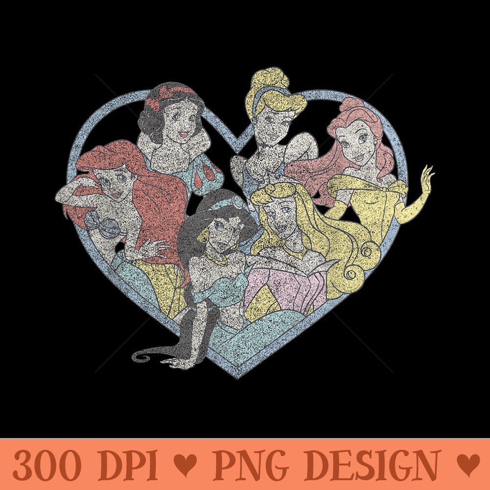 Disney Princess Valentines Day Vintage Heart Group Shot - Mu | Inspire ...