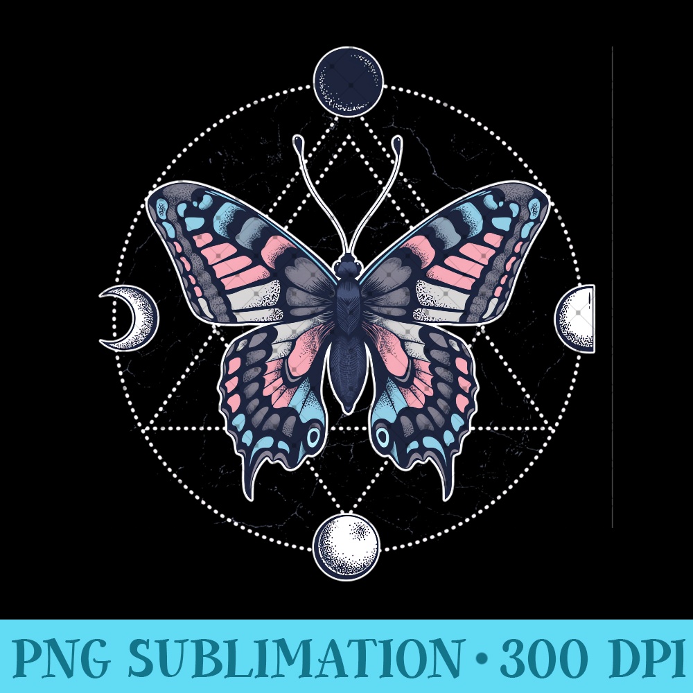 Transgender Butterfly Trans Pride Flag LGBT Moon Subtle Gay | Inspire ...