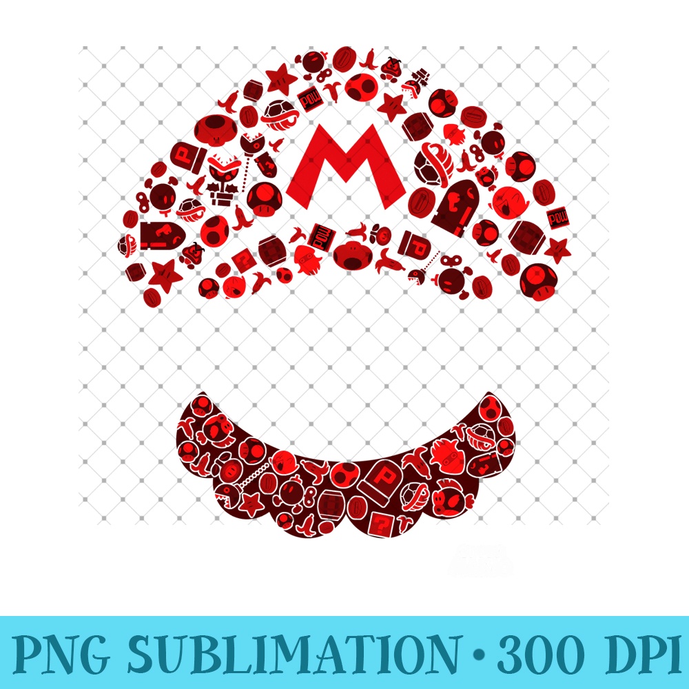 Nintendo Super Mario Iconic Hat & Mustache - High Resolution | Inspire ...