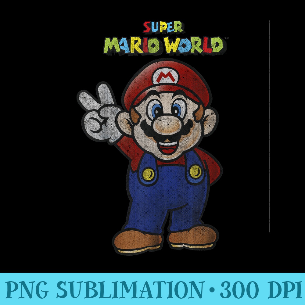 Super Mario World Mario Peace Portrait - Modern PNG designs | Inspire ...