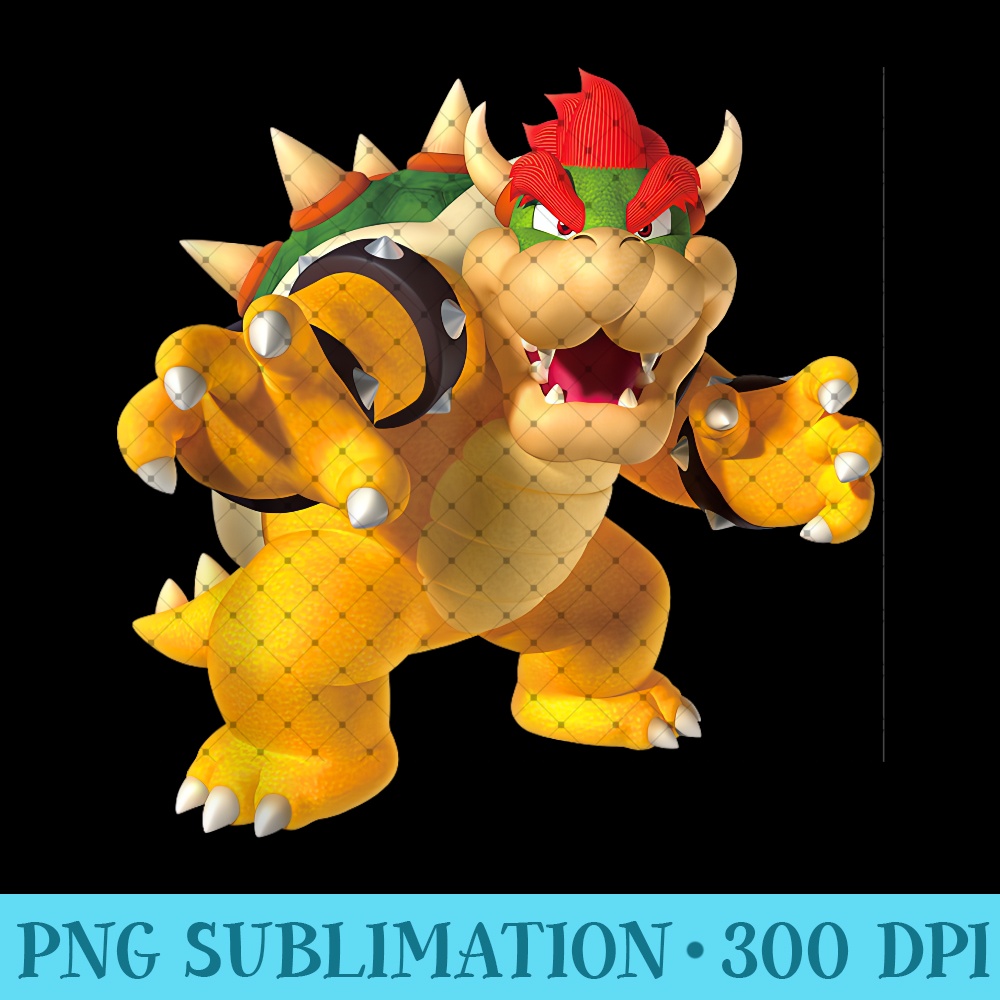 Super Mario Bowser 3D Poster - Ready To Print PNG Designs | Inspire Uplift