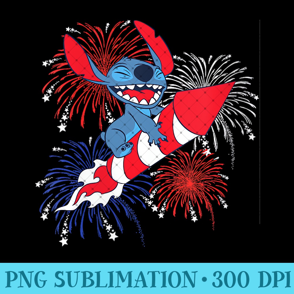 Womens Disney Lilo & Stitch 4th Of July Stitch Fireworks Rid | Inspire ...