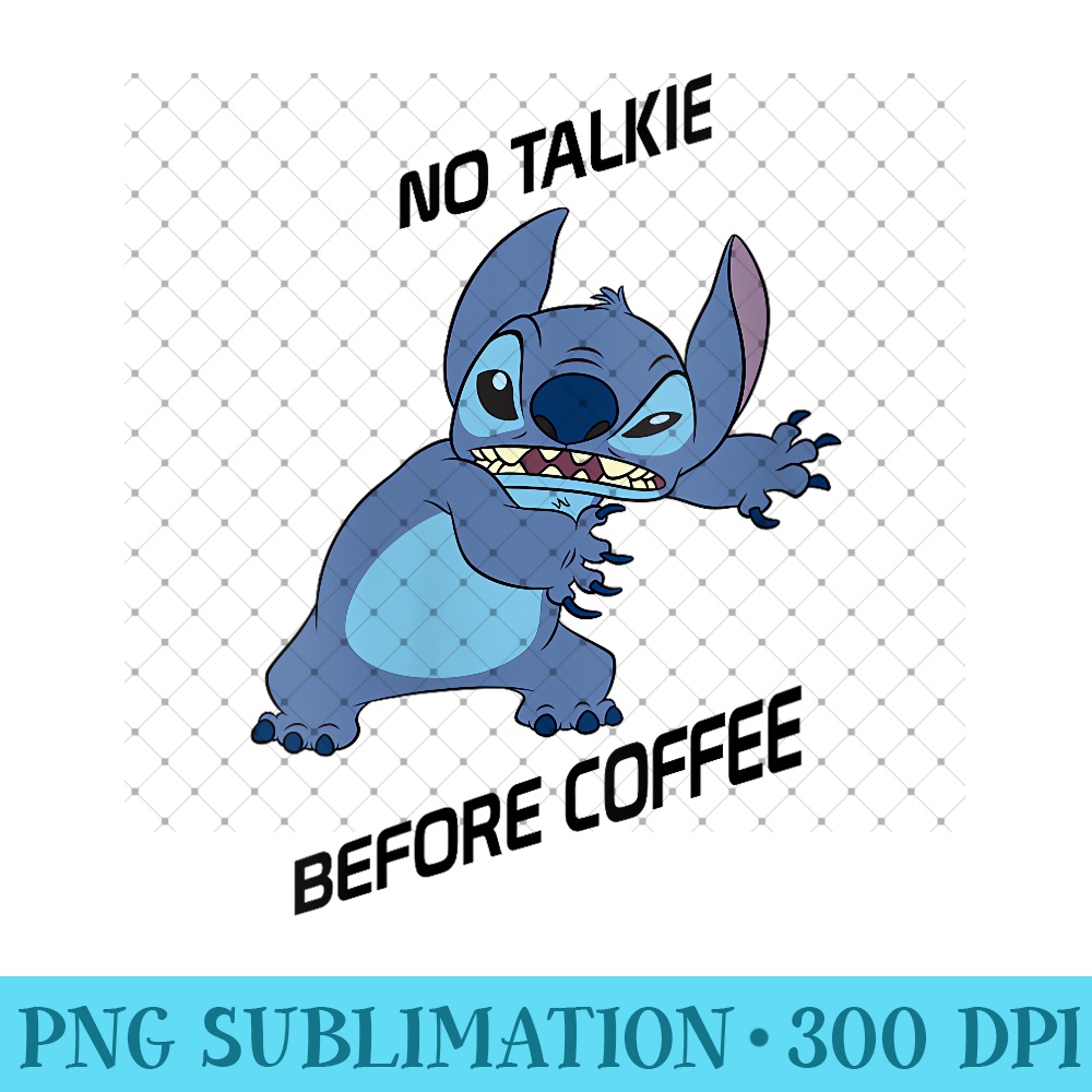 Disney Lilo & Stitch No Talkie Before Coffee Grumpy Stitch - | Inspire ...