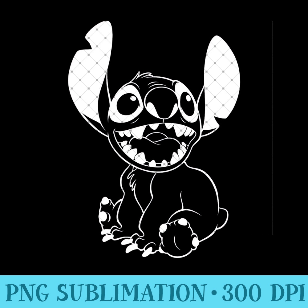 Disney Lilo & Stitch Simple Stitch Outline - PNG Art Files | Inspire Uplift