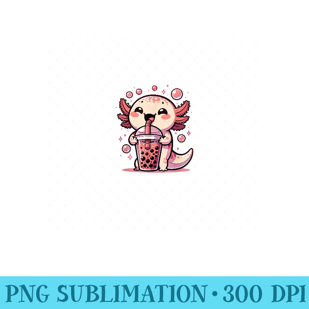Kawaii Axolotls Bubble Tea Boba Axolotl - PNG design assets | Inspire ...