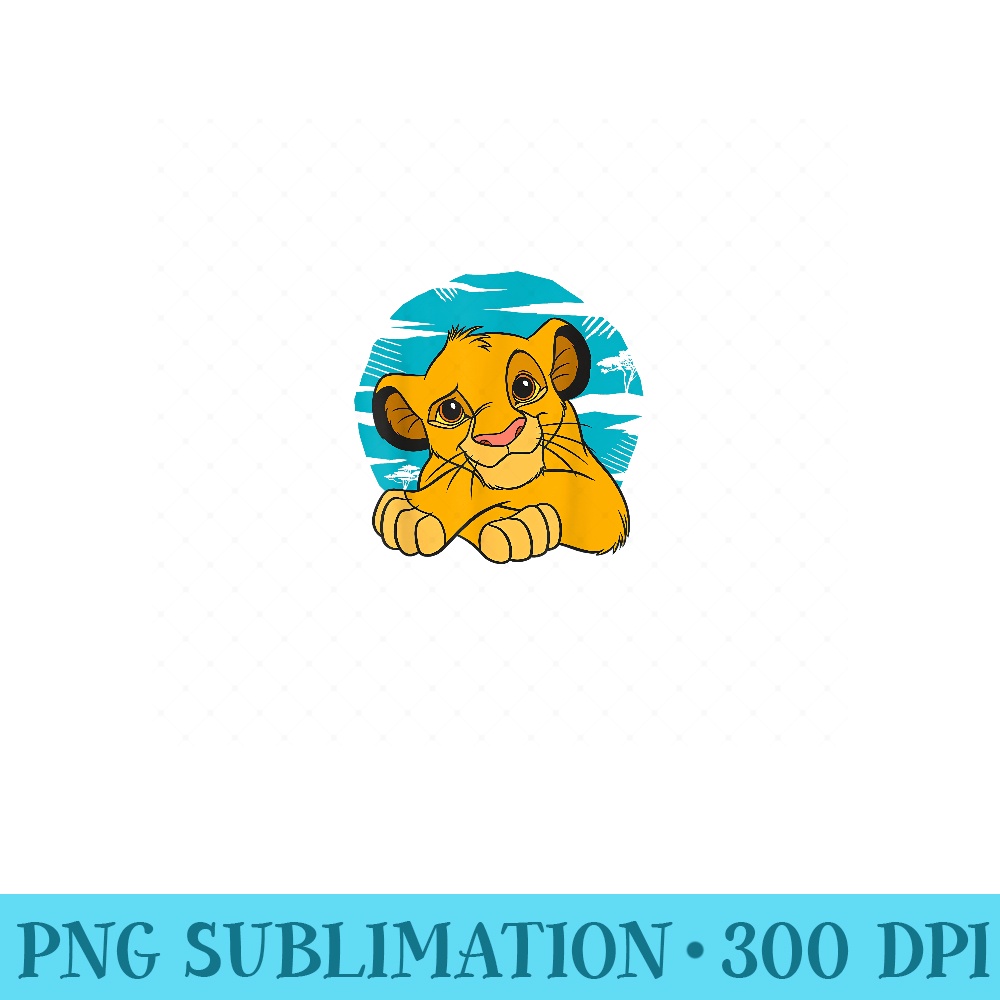 Disney The Lion King Young Simba Resting Blue 90s Tshirt - H | Inspire ...