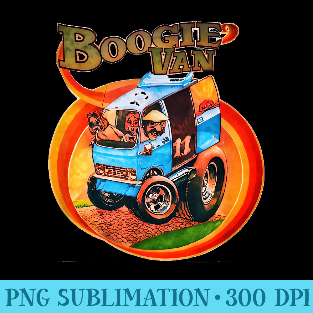 Retro 70s Boogie Van - PNG design assets | Inspire Uplift