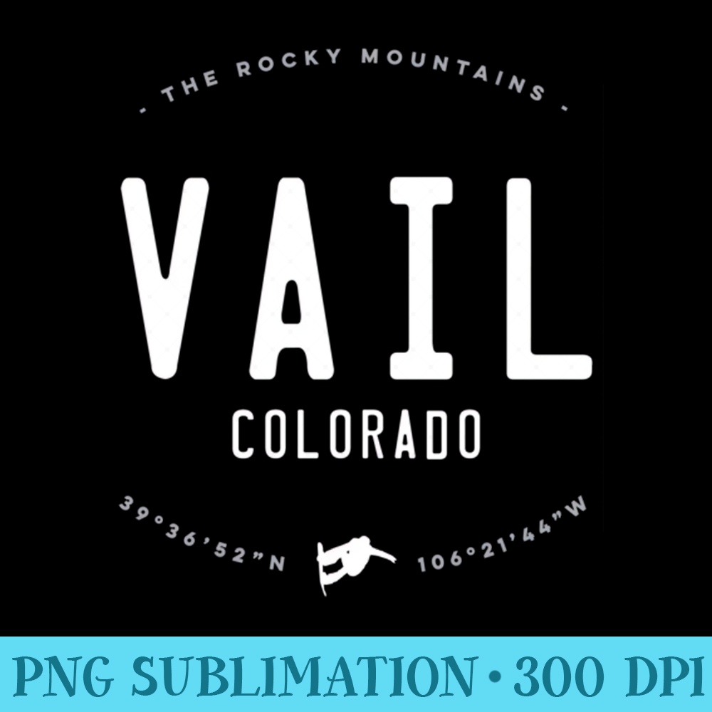 Vail Colorado Graphic Distressed Vintage Snowboard - PNG Tem | Inspire ...